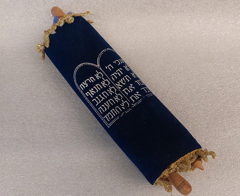 Vtg Israel Sefer TORAH Scroll Miniature BIBLE Hebrew Jewish Judaica 50 ...