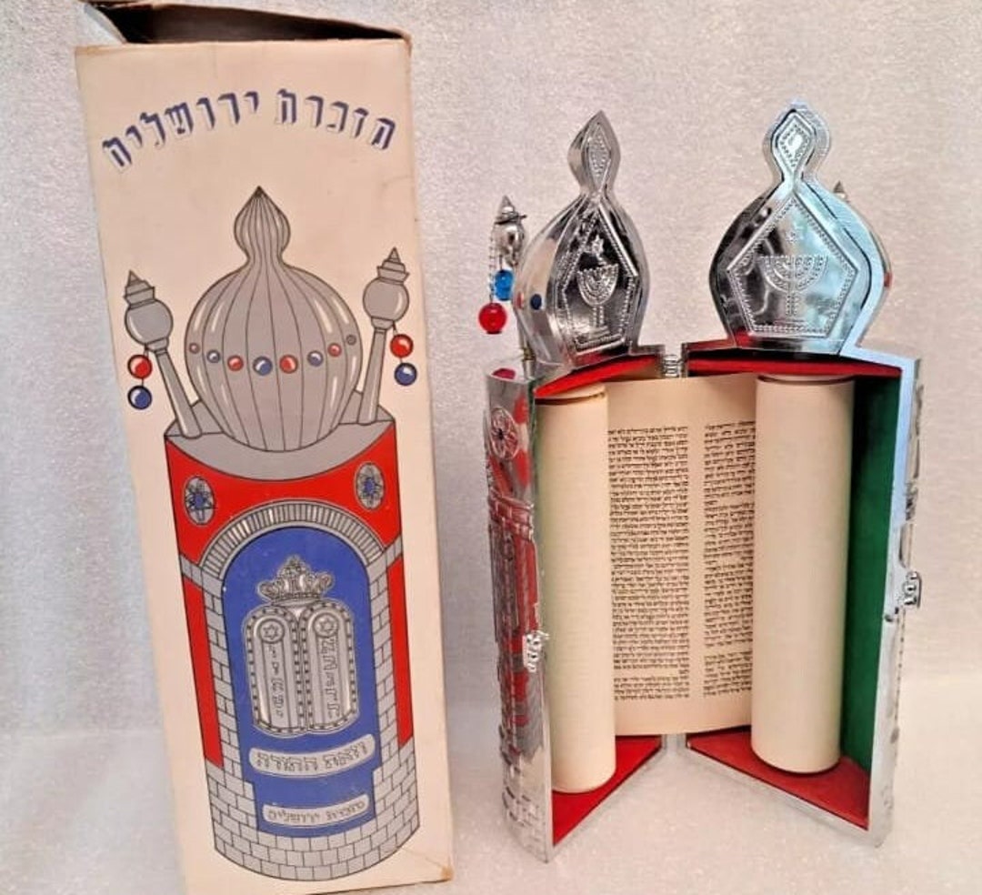 VTG Sefer Torah Scroll MENORAH Jewish Judaica Hebrew Jerusalem Israel ...