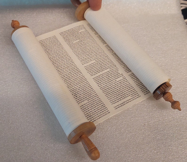 Vtg Israel Sefer TORAH Scroll Miniature BIBLE Hebrew Jewish Judaica 50 ...