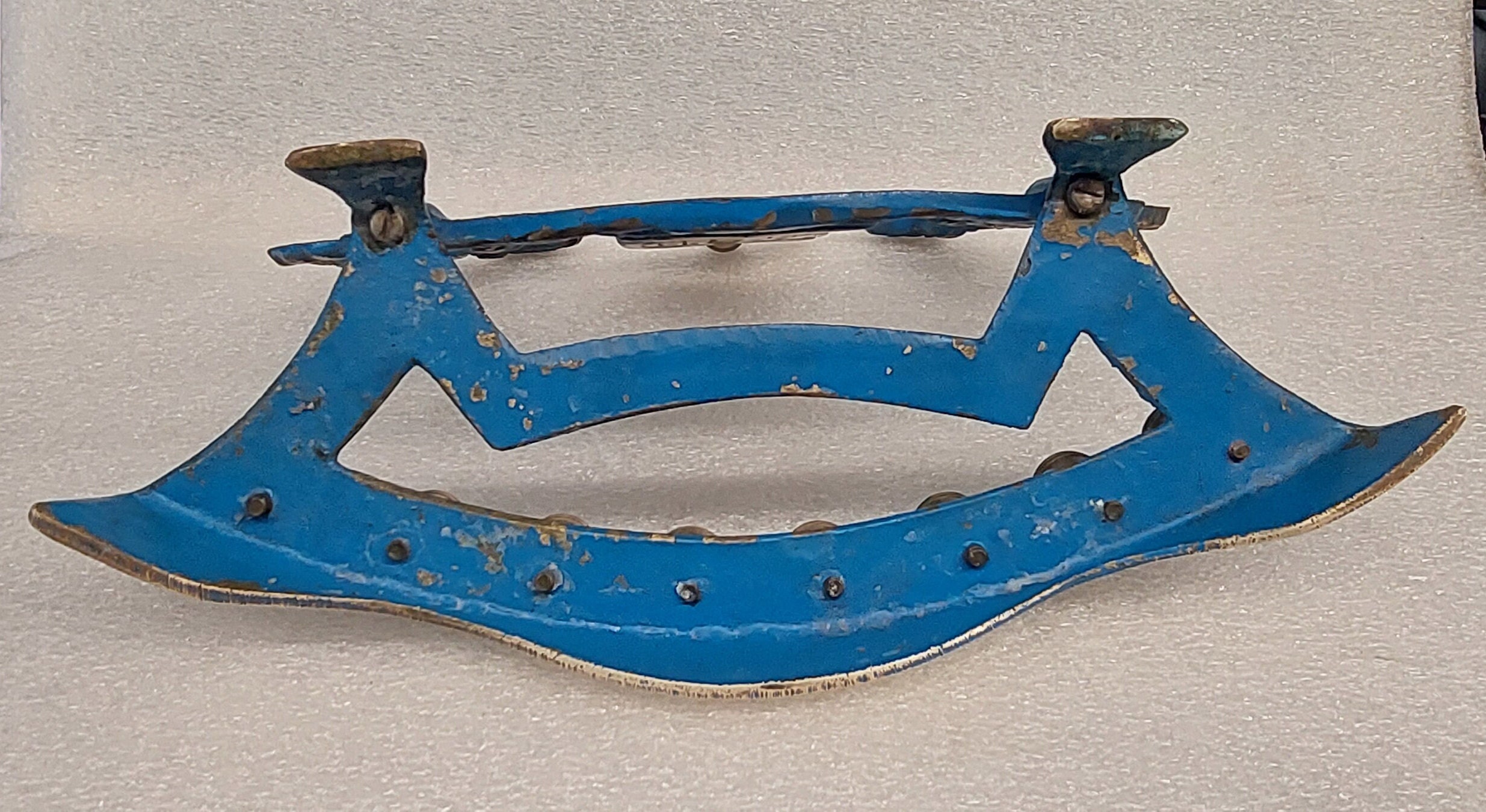 Rare Old 50's ISRAEL Blue BRASS MENORAH Oil Jug Hanukkah Judaica Jewish ...