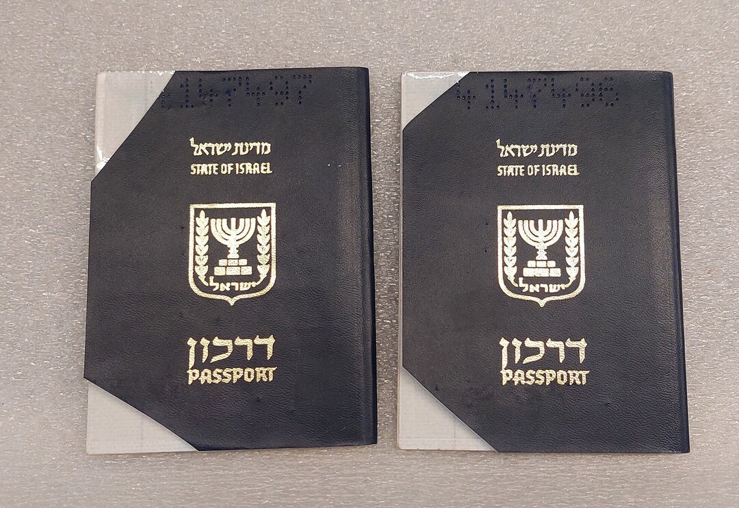 Vtg JEWISH ISRAEL Lot of 2 PASSPORT Husband and Wife Lots of Signatures ...