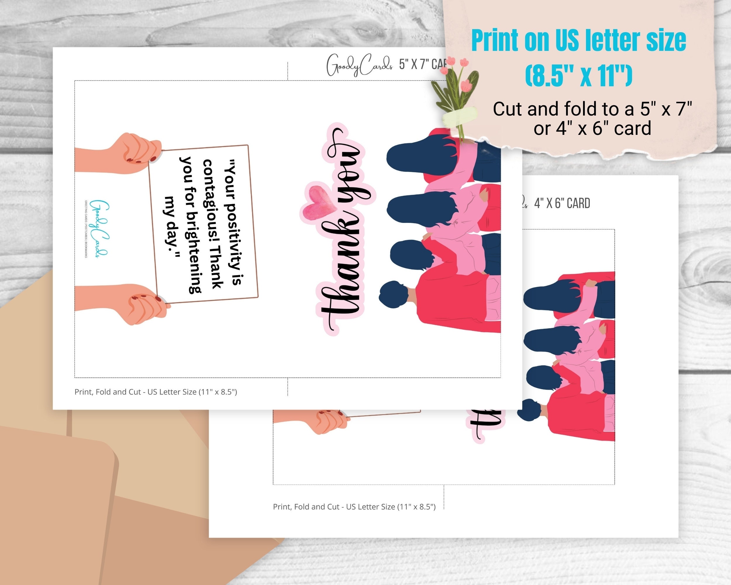 Thank You Card Printable Appreciation Card for Girls, Friends, Sisters ...