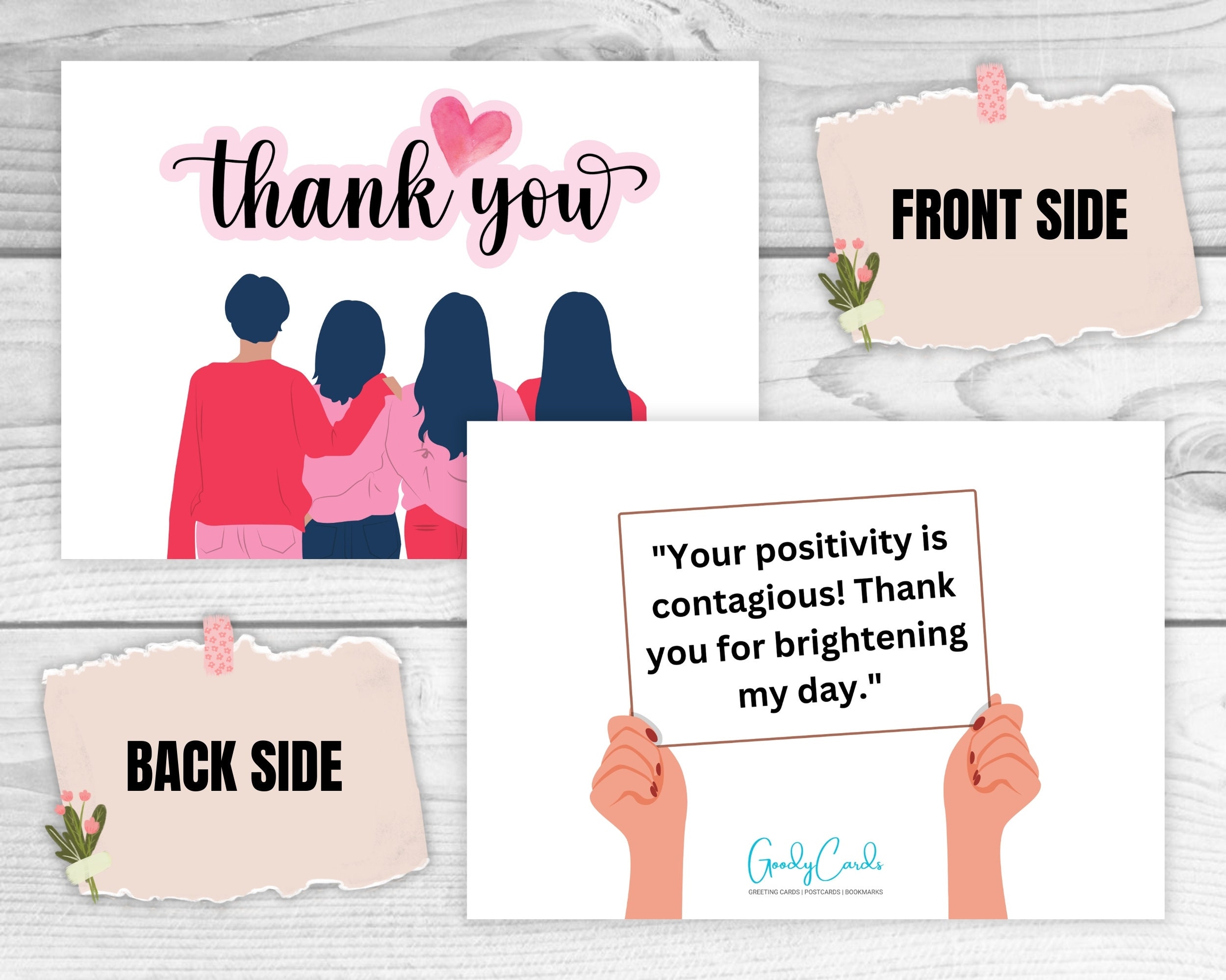 Thank You Card Printable Appreciation Card for Girls, Friends, Sisters ...