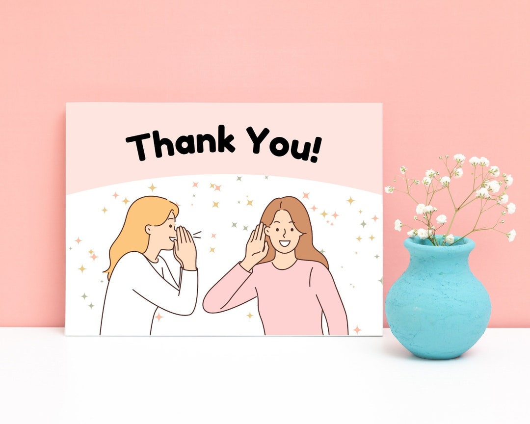Thank You Card, Printable Appreciation Card for Friends, Colleagues or ...