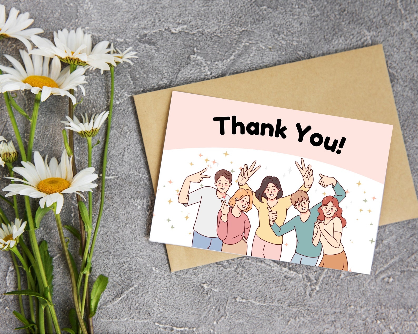 Thank You Card, Printable Appreciation Card for Friends, Colleagues or ...
