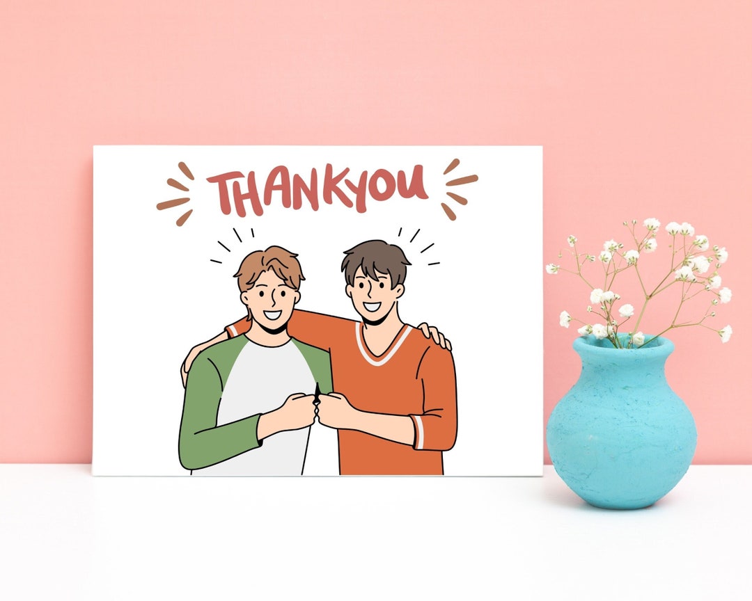Thank You Card, Printable Appreciation Card for Male Friends or Best ...