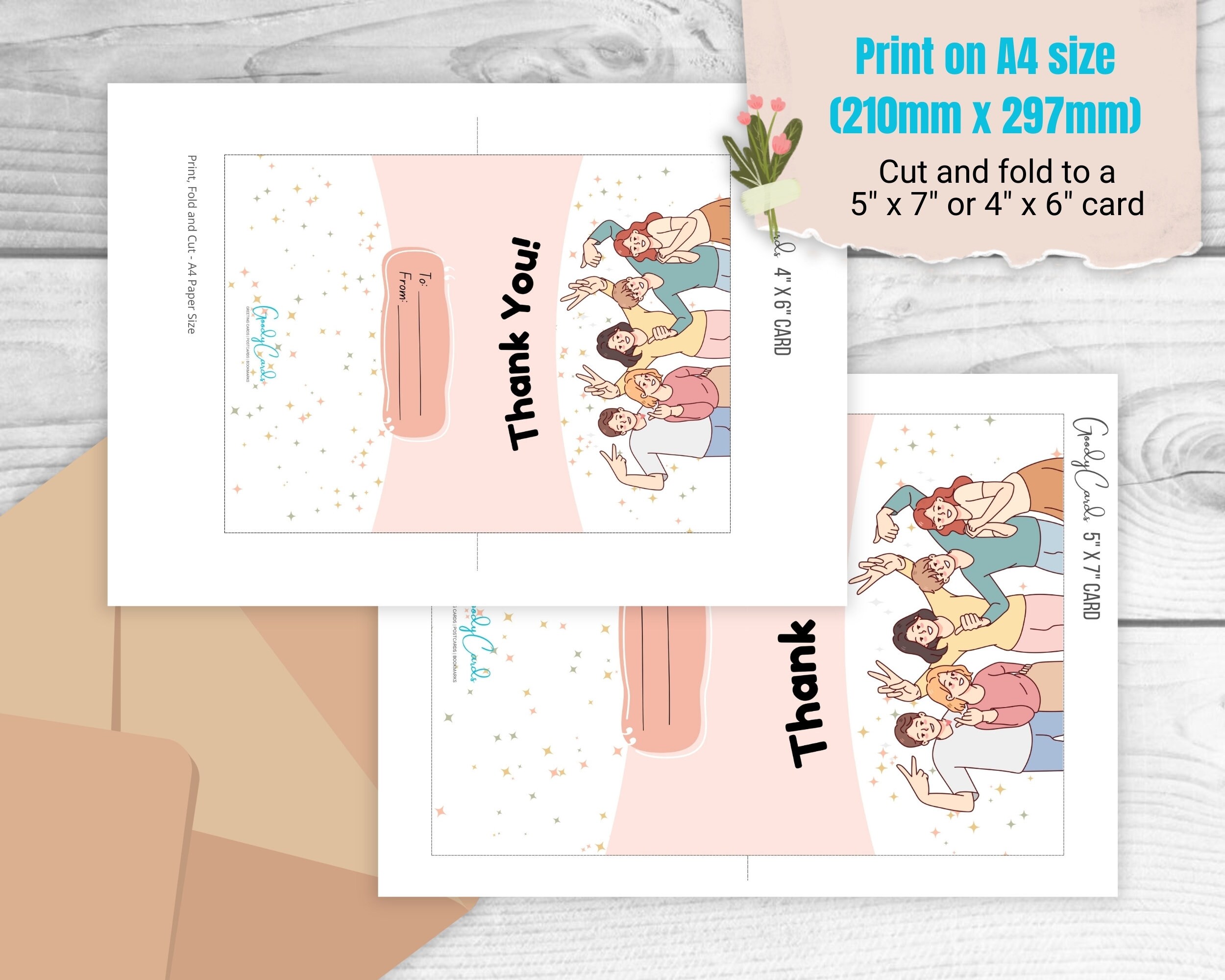 Thank You Card, Printable Appreciation Card for Friends, Colleagues or ...