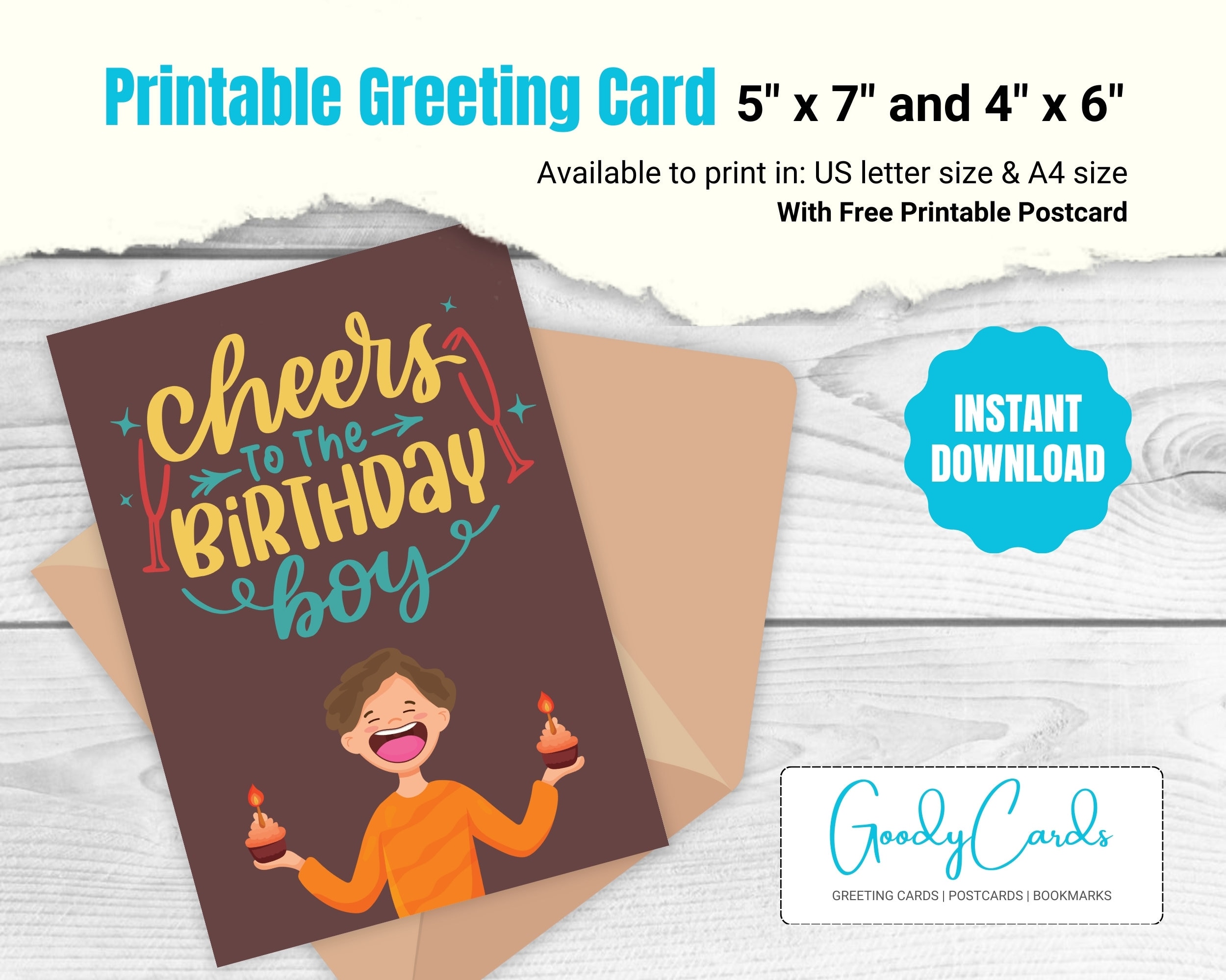Printable Birthday Card for Boys, Bday Greeting, Son Birthday, Fun ...