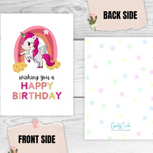 Printable Birthday Card, Unicorn Birthday for Daughter, Son, Friend ...