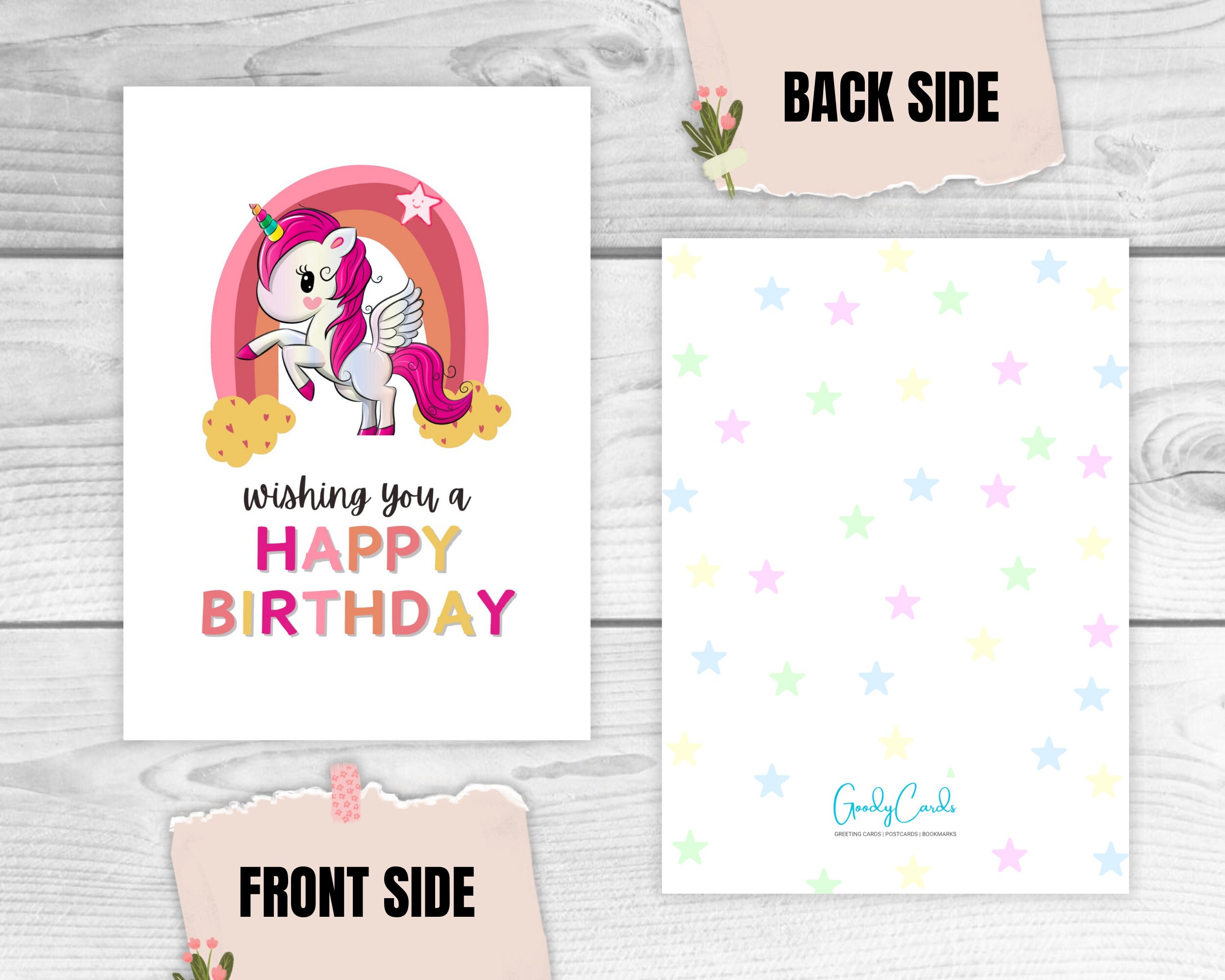 Printable Birthday Card, Unicorn Birthday for Daughter, Son, Friend ...