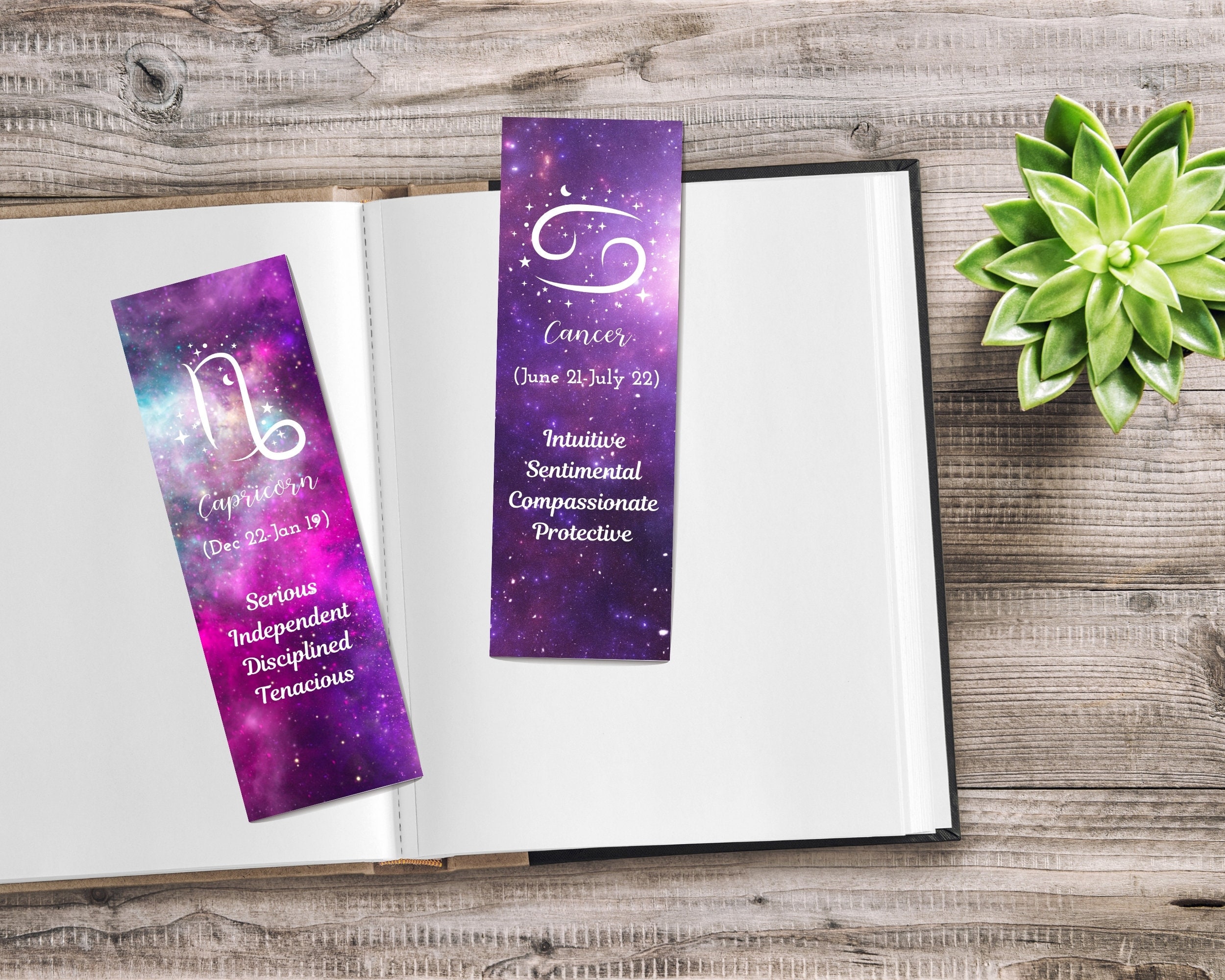 Zodiac Signs Bookmarks Collection, Digital Printable Bookmarks, Digital ...