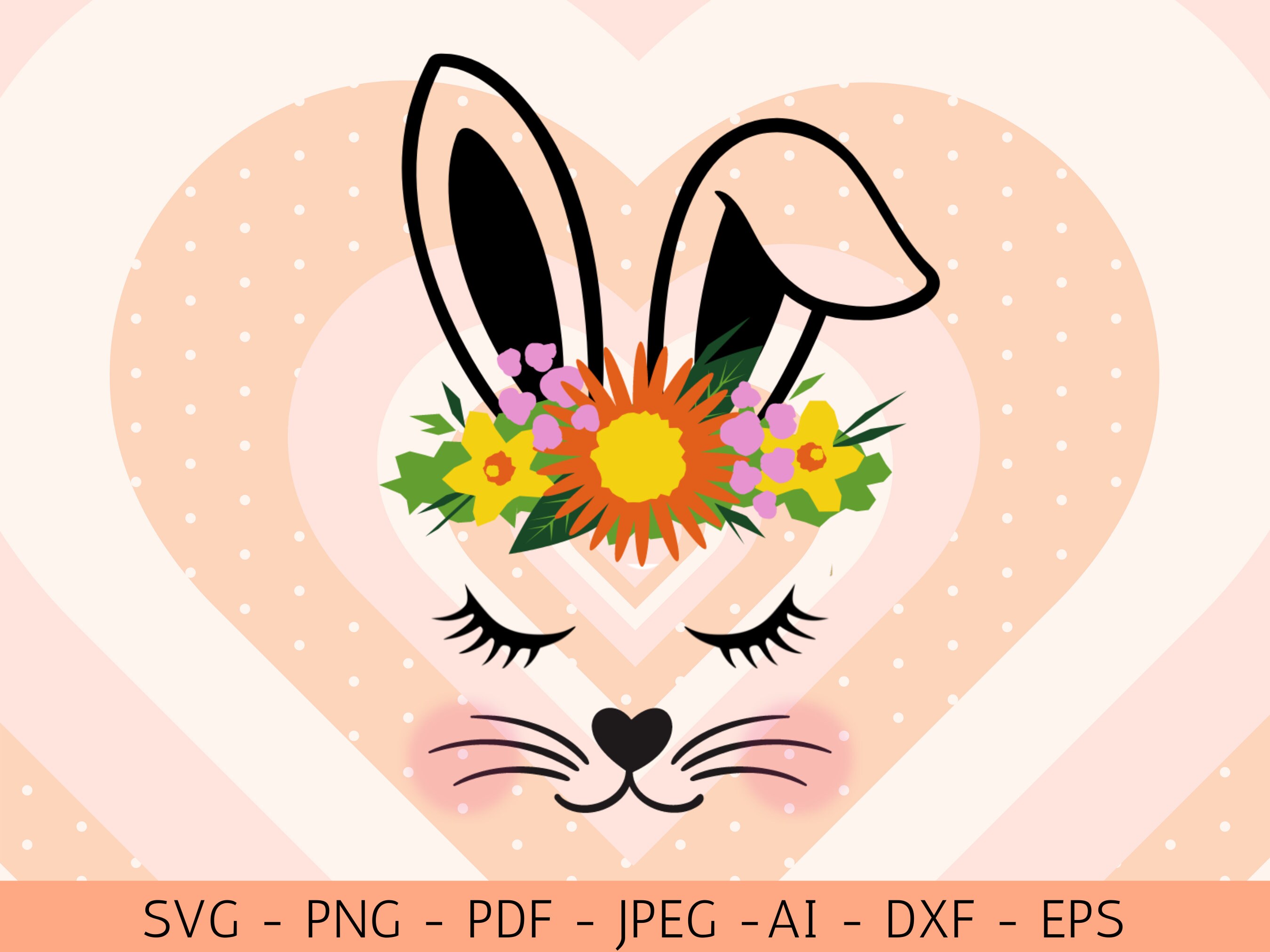 Easter Bunny Face Svg Bundlebunny Ears Svgbunny Face - Etsy