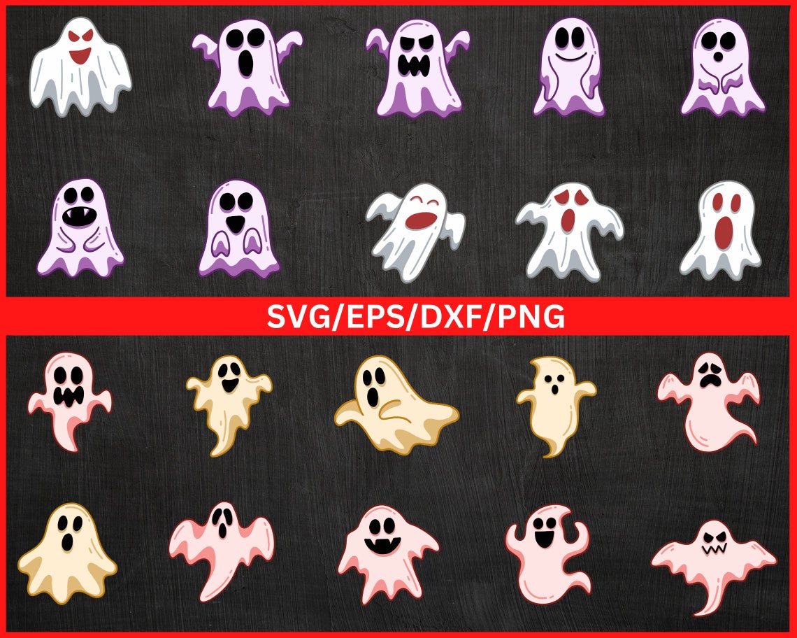 60 Ghost Clipart Spooky Svg Ghost Clip Art Halloween Shirt Svg Ghost ...