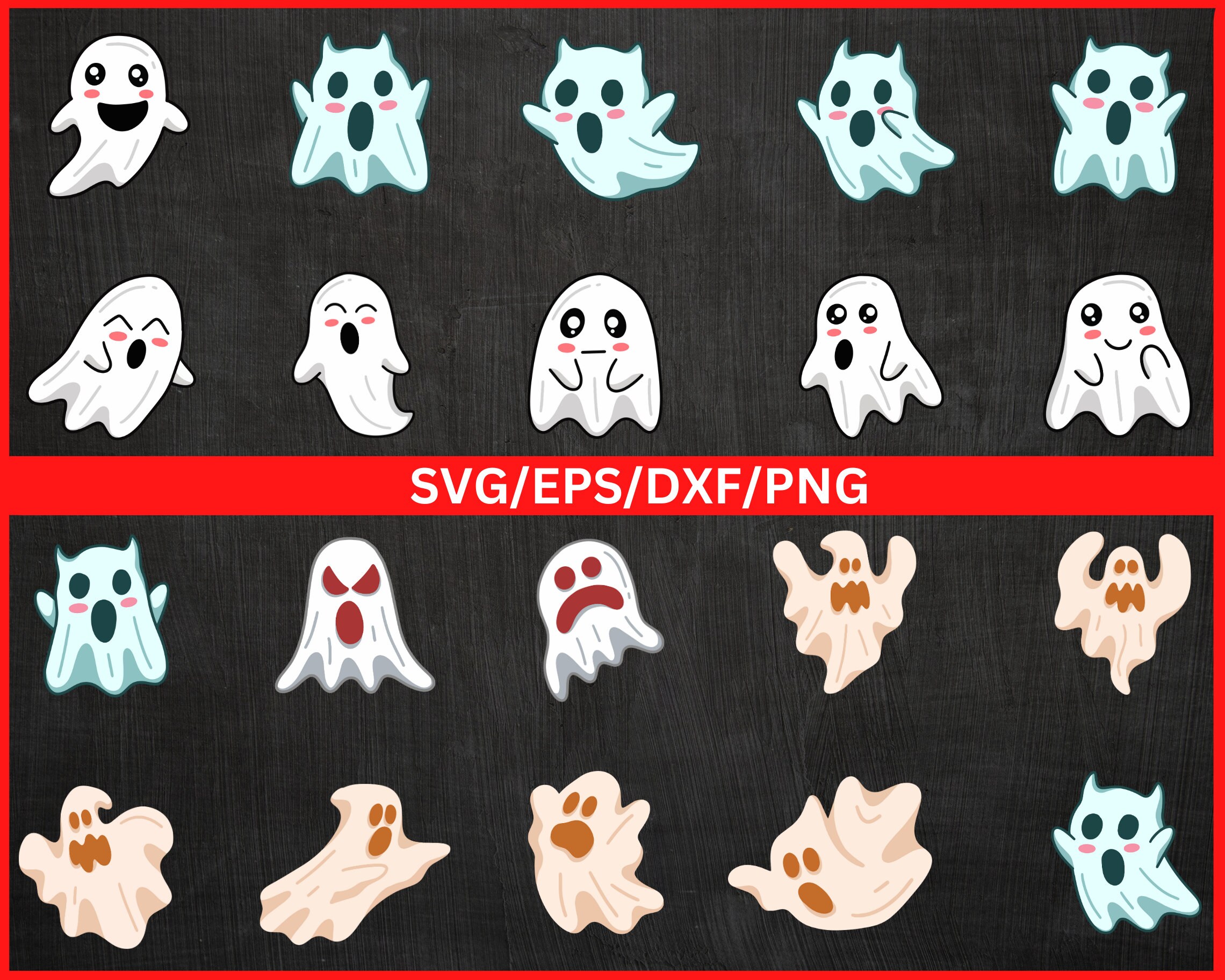 60 Ghost Clipart Spooky Svg Ghost Clip Art Halloween Shirt Svg Ghost ...