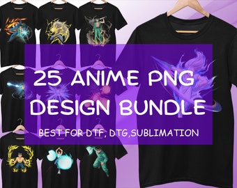 25 Sublimation Printing Anime Bundle Svg Digital Download Ready for Dtf ...