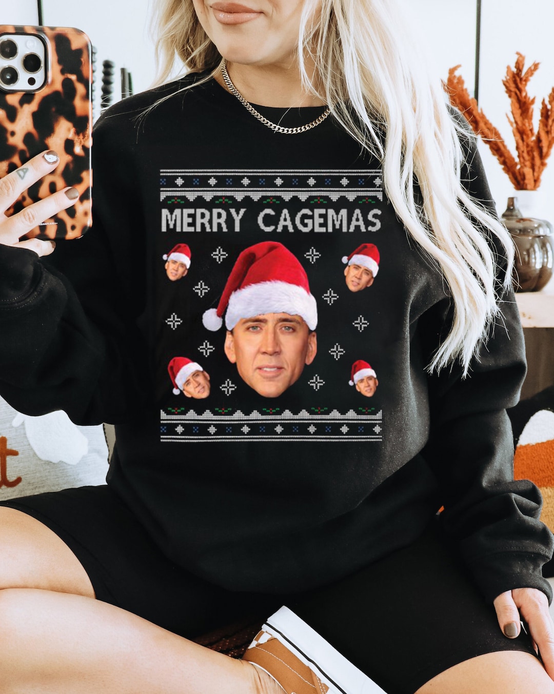 Nicholas Cage Shirt Nicholas Cage Christmas Shirt Merry - Etsy