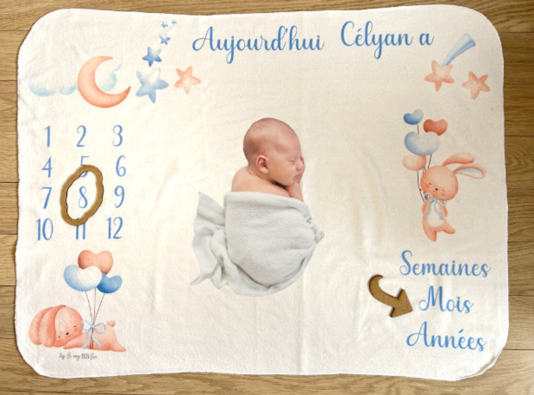 Personalized Baby Milestone Mat Personalized Birth Gift Personalized ...