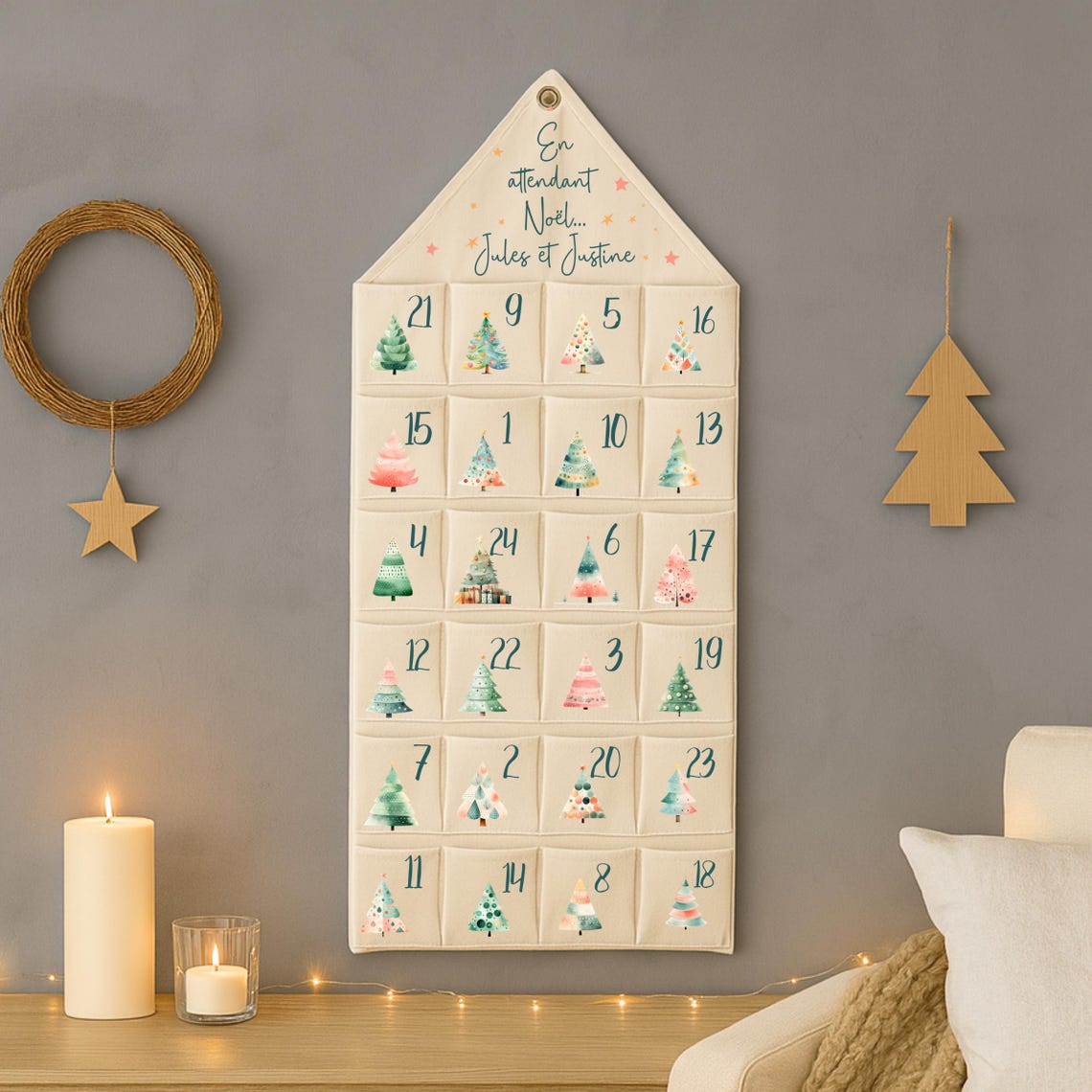 Customizable Fabric Advent Calendar – Reusable Advent Calendar - Etsy