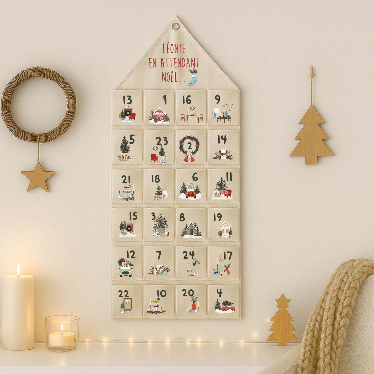 Customizable Fabric Advent Calendar – Reusable Advent Calendar - Etsy