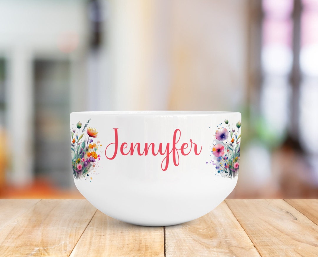 Personalized Ceramic Bowl, Cereal Bowl, Flower Bowl - Etsy