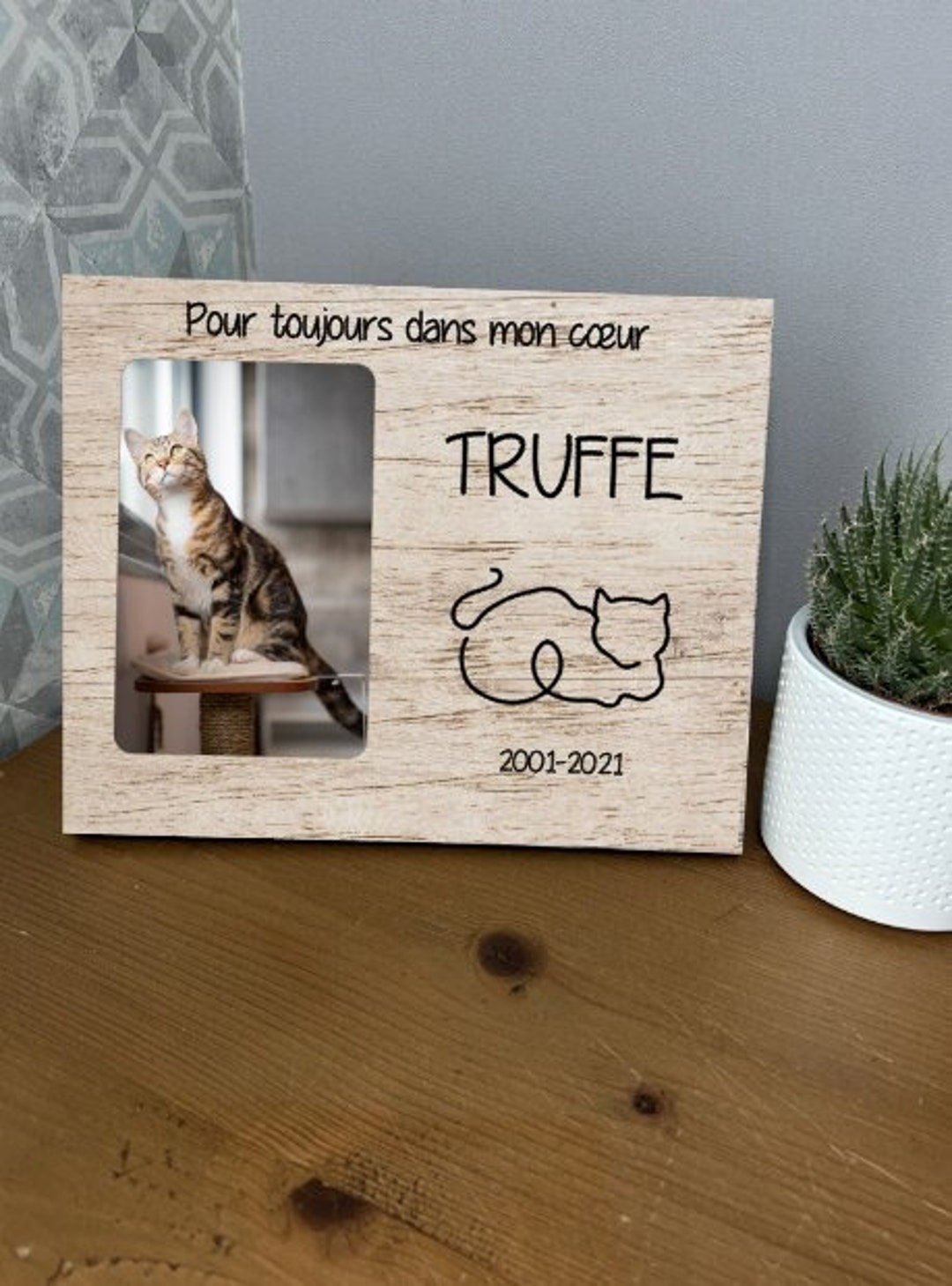Personalized Wooden Photo Frame, Cat Photo Frame, Frame in Memory Of - Etsy
