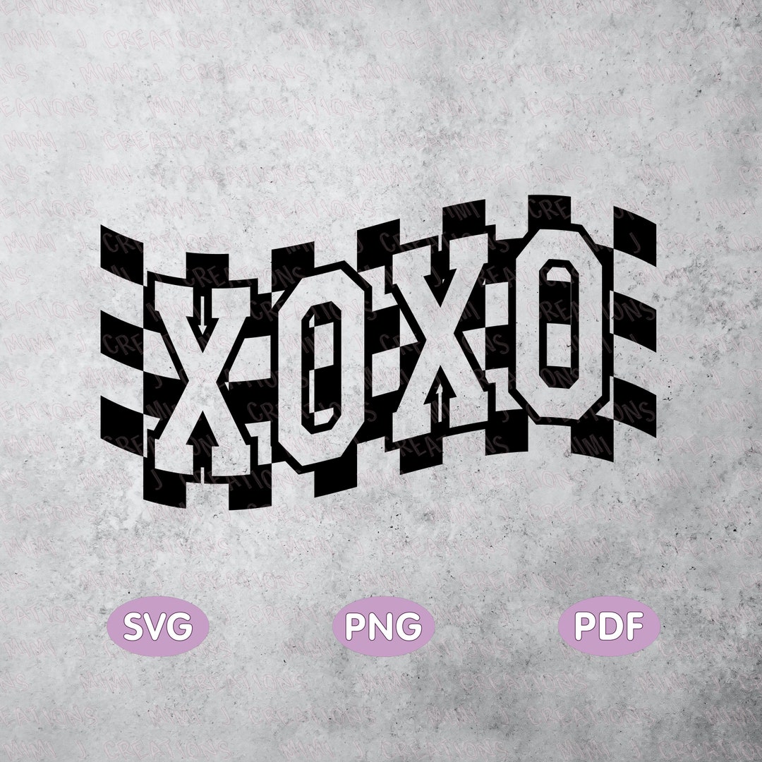 Retro Checkered XOXO Design: Hugs and Kisses PNG SVG (digital Download ...