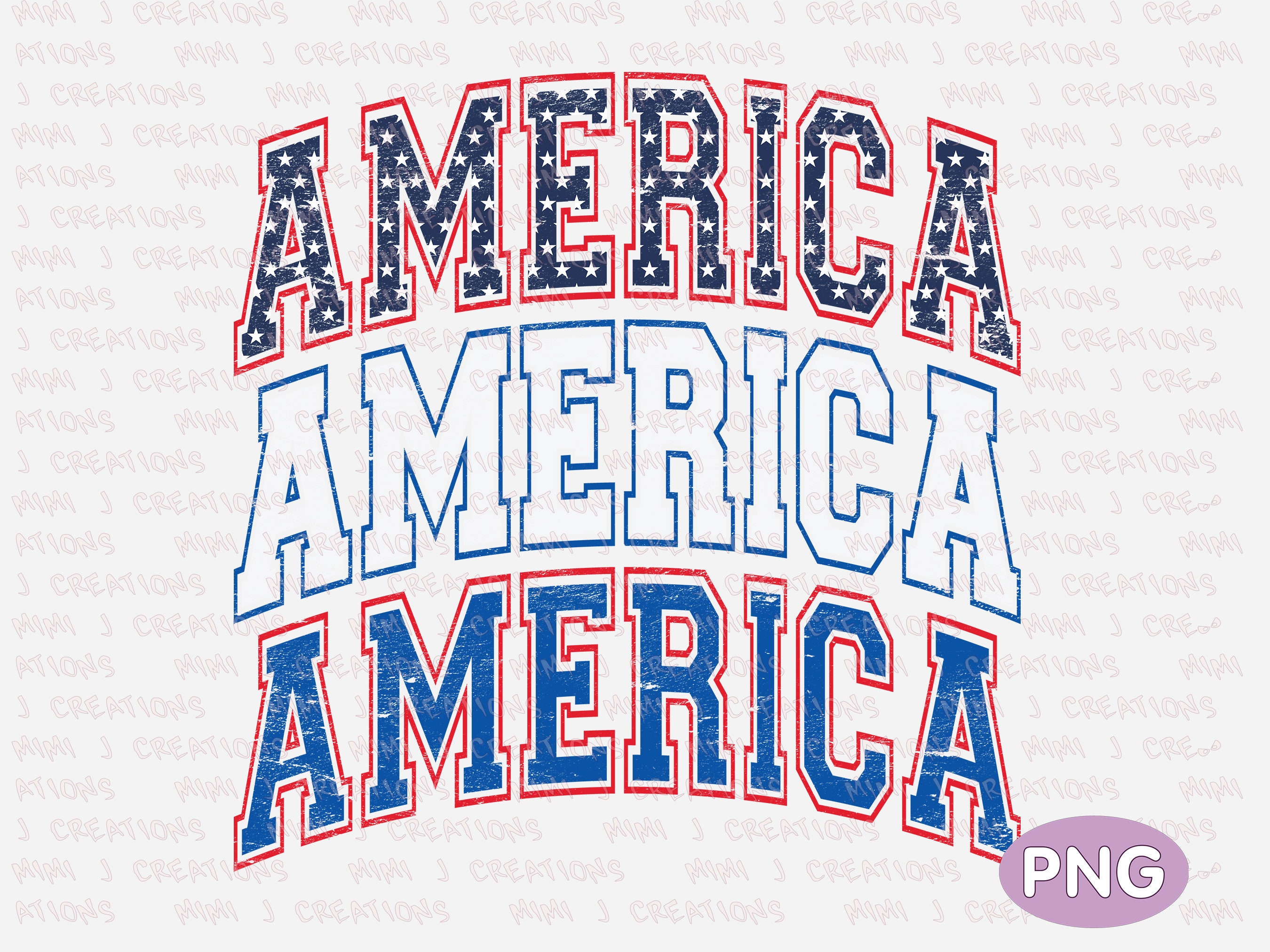 America Stacked Png America Png Fourth of July Png American - Etsy