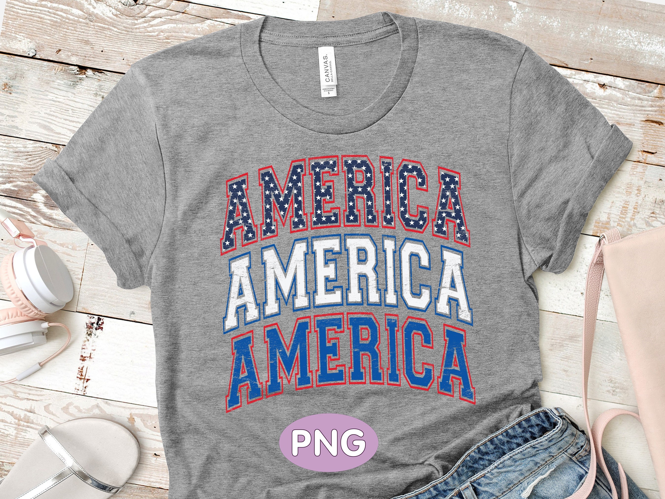 America Stacked Png America Png Fourth of July Png American - Etsy