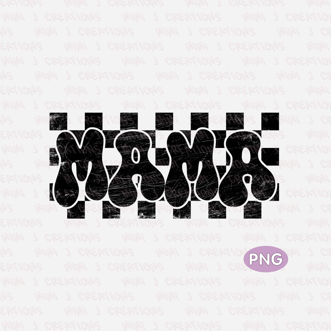 Retro Checkered Mama PNG, Distressed Design (instant Download) - Etsy
