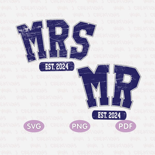 Mr and Mrs Est 2024svg - Etsy