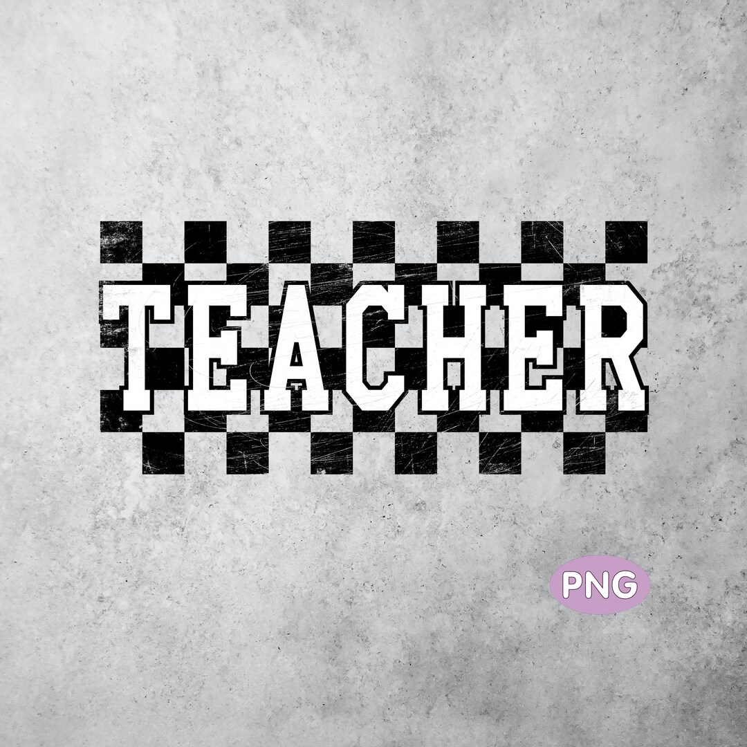 Retro Checkered Teacher Png, in My Teacher Era, Graduation Png, Retro ...