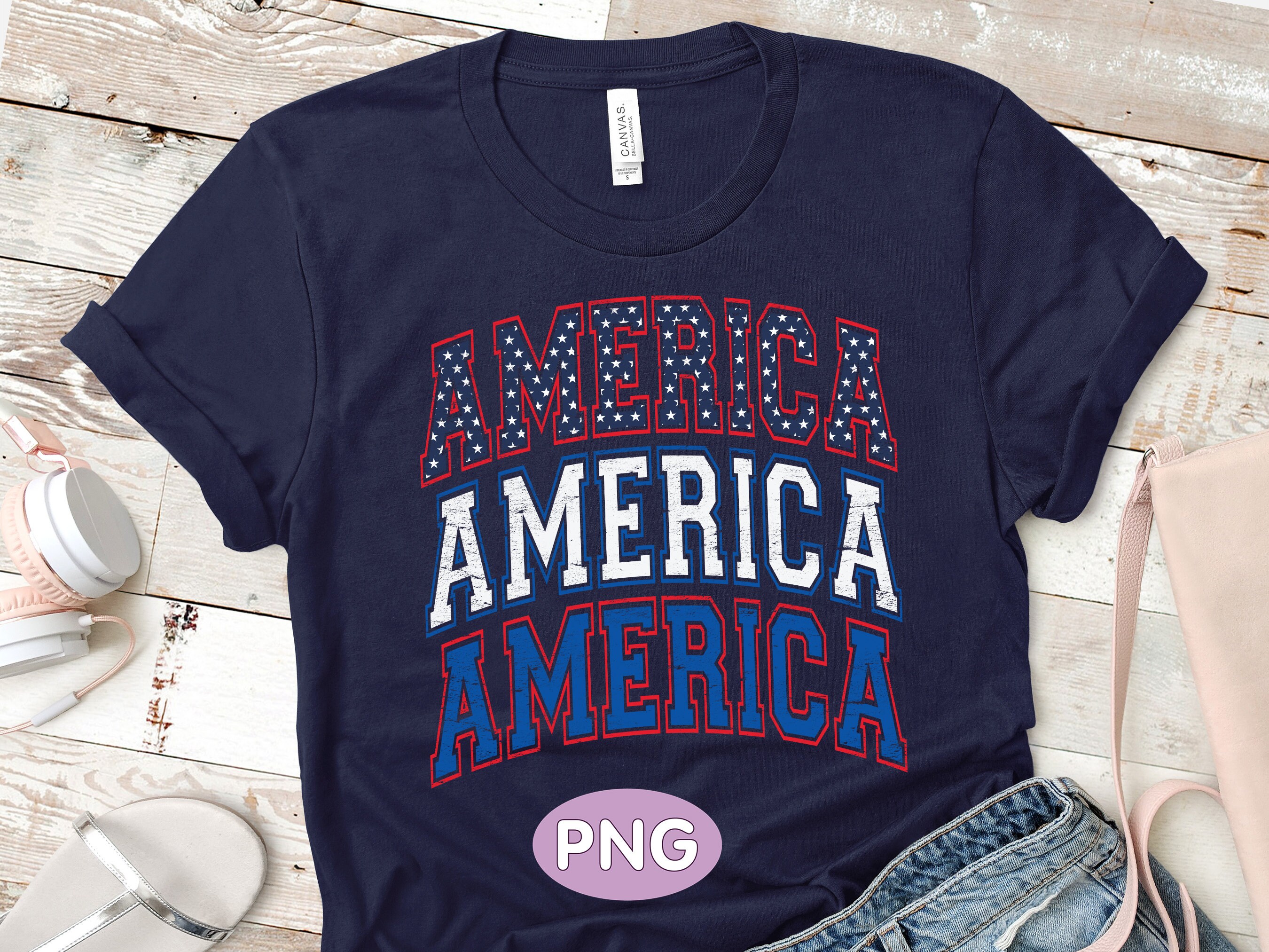 America Stacked Png America Png Fourth of July Png American - Etsy