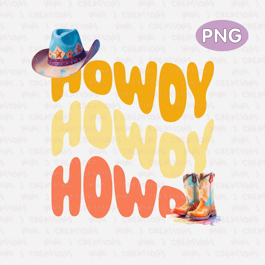 Retro Wavy Howdy Cowgirl Png, Howdy Png, Women's Howdy, Women's Western ...
