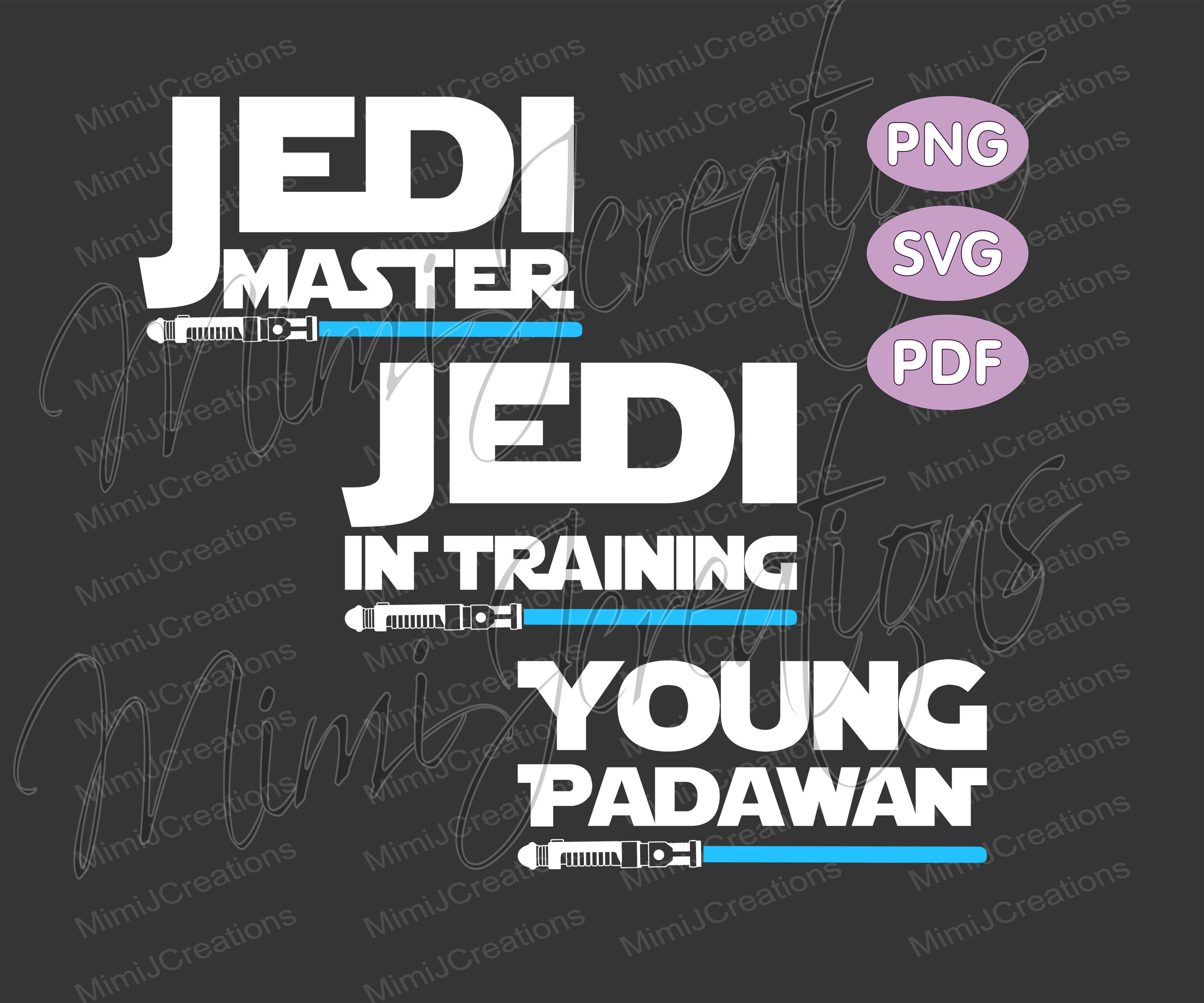 Jedi Master and Jedi in Training Svg Young Padawan PNG - Etsy