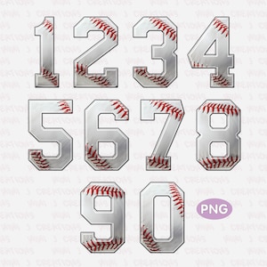 Baseball Numbers PNG: Stitched Font Clip Art (digital Download) - Etsy