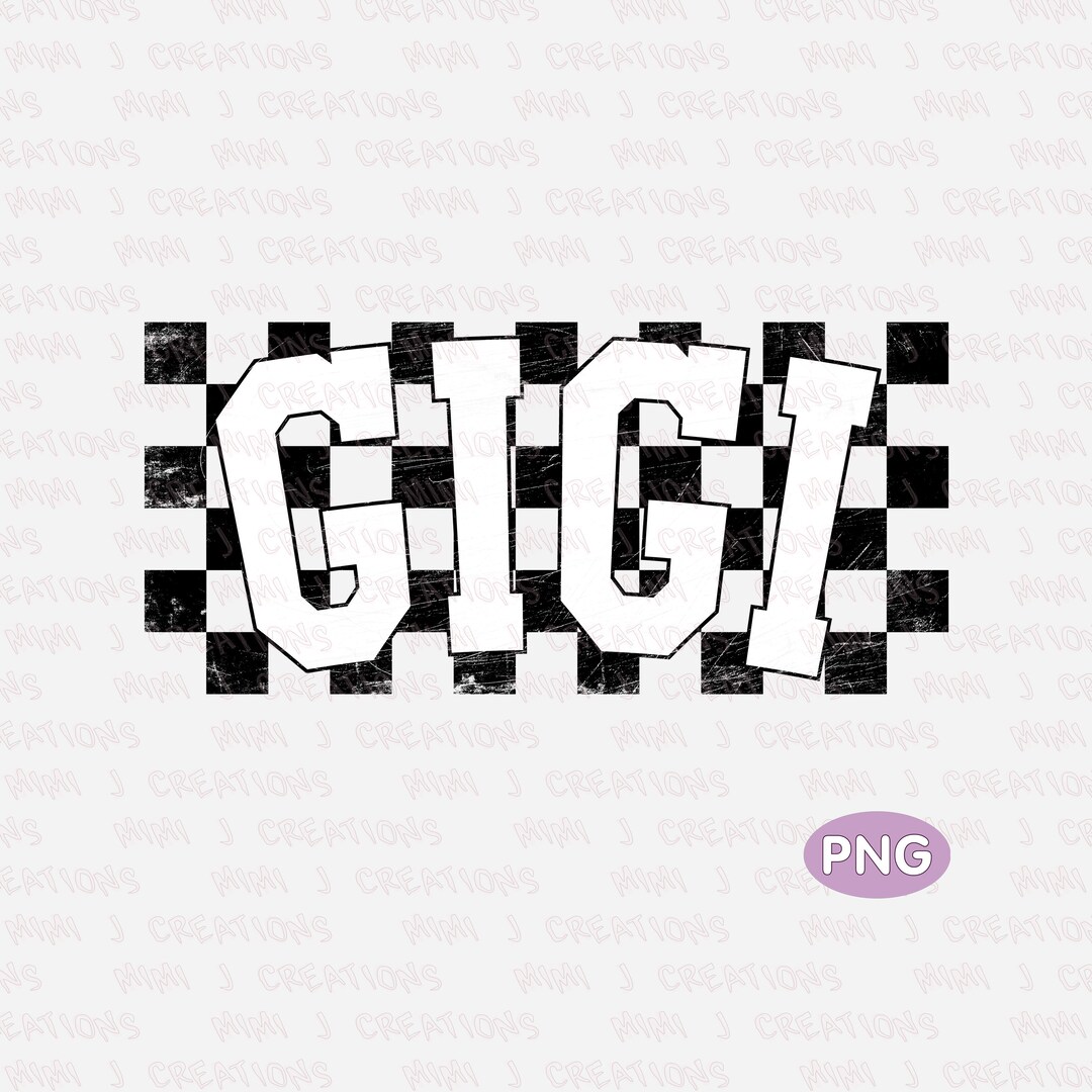 GIGI PNG, Retro Checkered Gigi Sublimation, Checkered Mama PNG ...