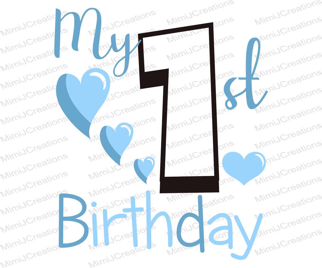 Baby Boy 1st Birthday SVG, PNG, PDF - Cricut Cut Files - Etsy