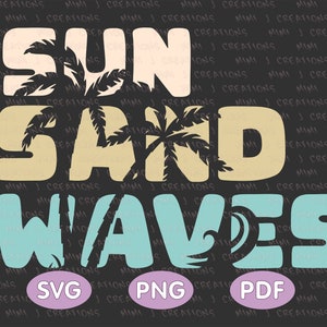 Sun Sand Svg Png, Beach Svg, Vacation Png, Summer Svg, Palm Tree Png ...