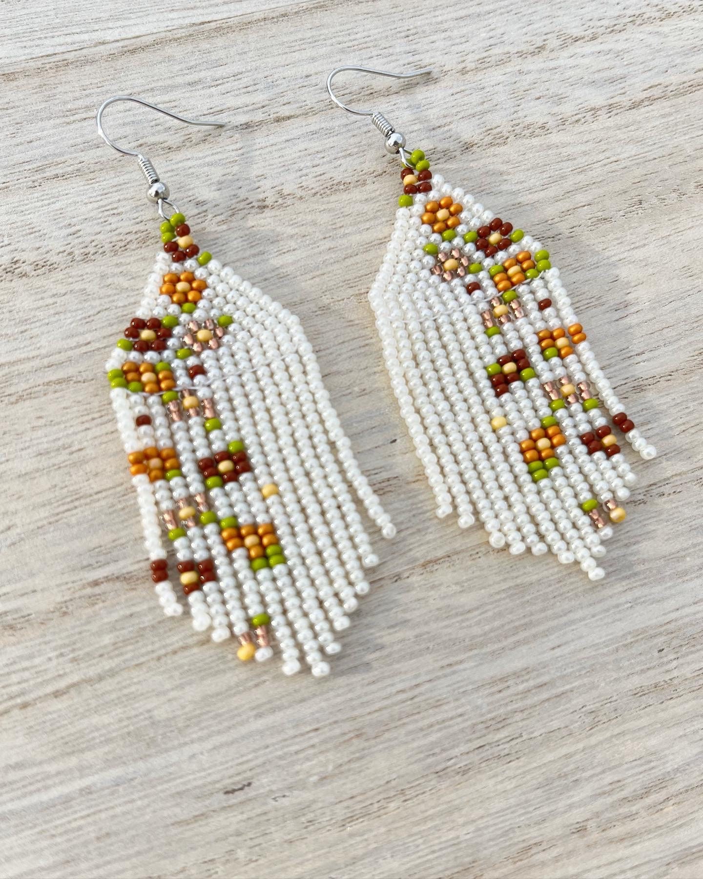 Fringe Seed Bead Earrings - Etsy