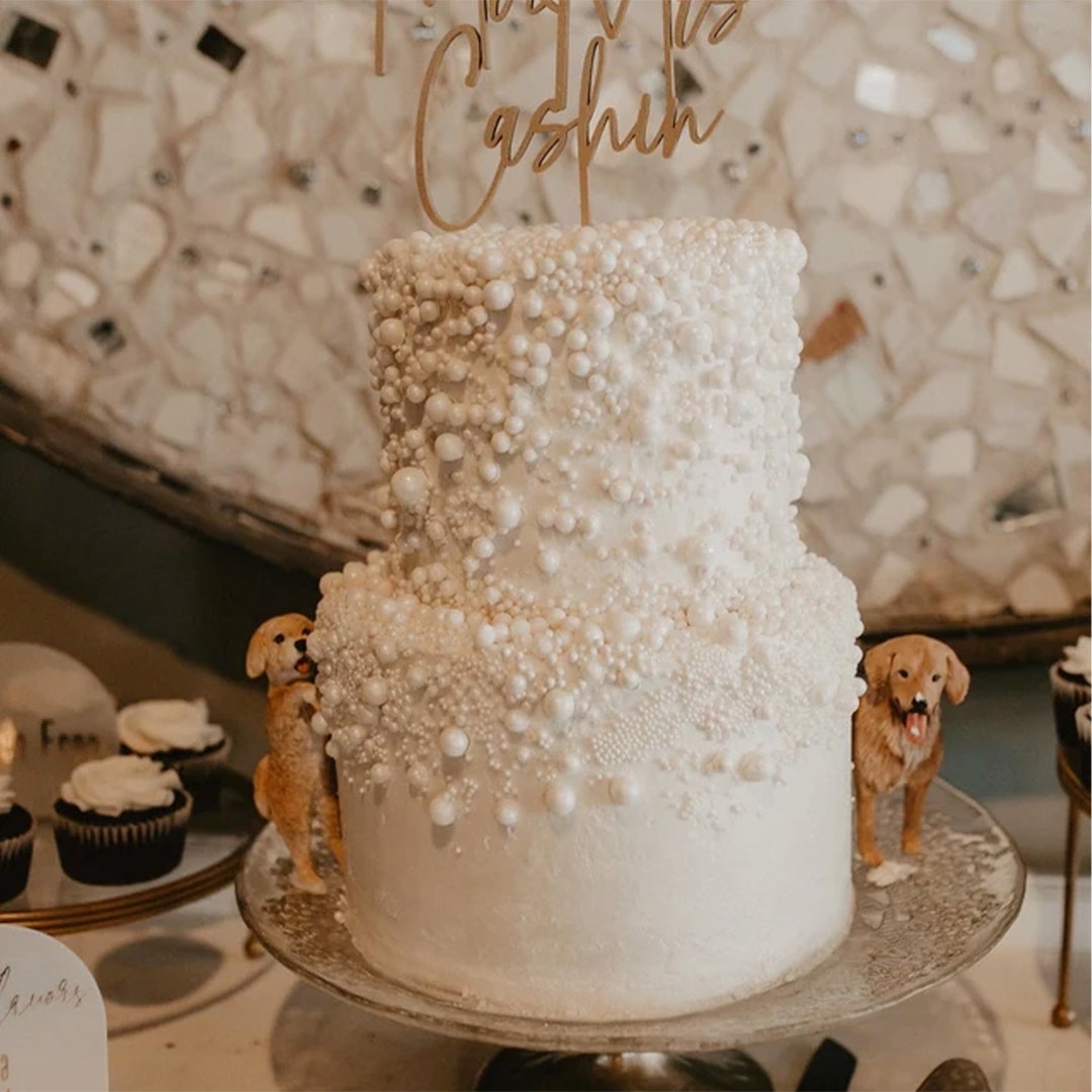 Personalized Custom Dog Wedding Cake Top Hat, Dog Birthday Cake Top Hat ...