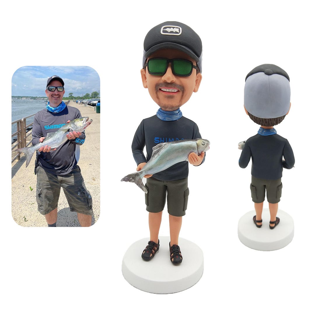 Custom Fishing Bobbleheads，customised Fisherman Bobblehead, Fishing ...