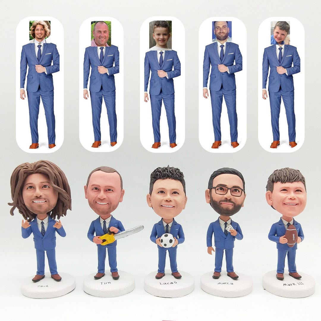 Personalized Bobbleheads, Custom Wedding Best Man Group Bobbleheads ...