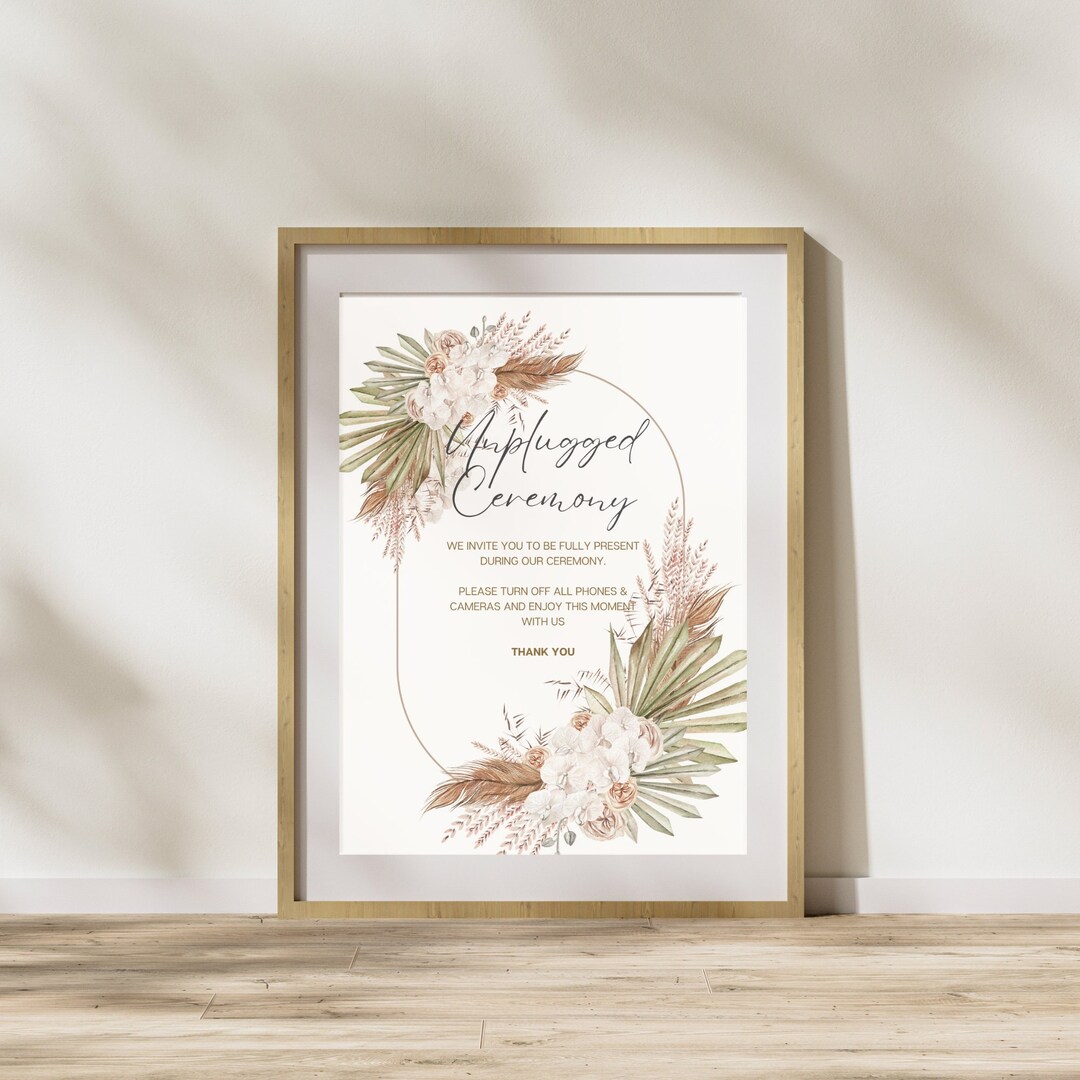 Rustic Unplugged Ceremony Sign - Instant Download - Etsy