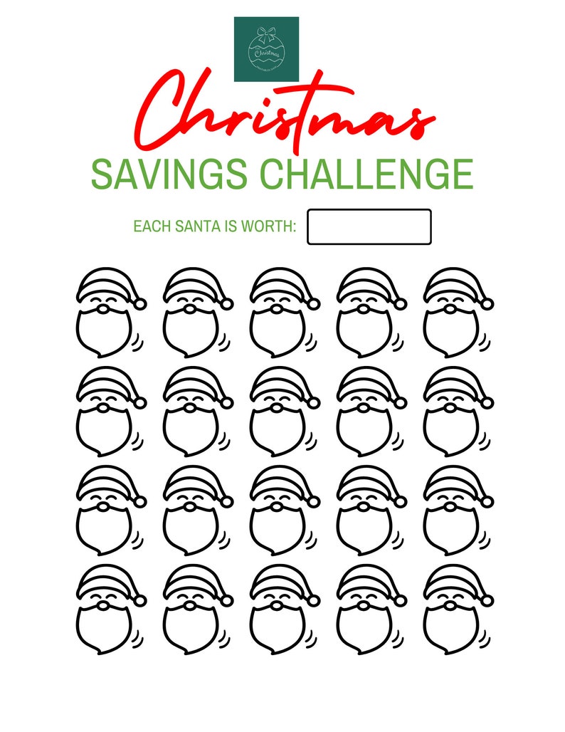 Christmas Savings Challenge Printable Tracker - Etsy