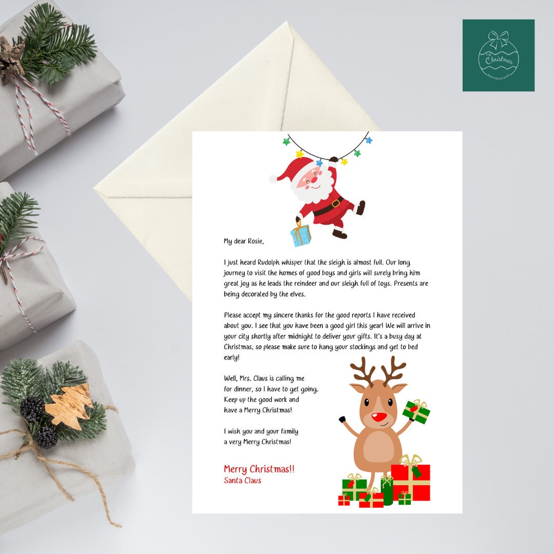 Personalised Letter From Santa Printable - Etsy