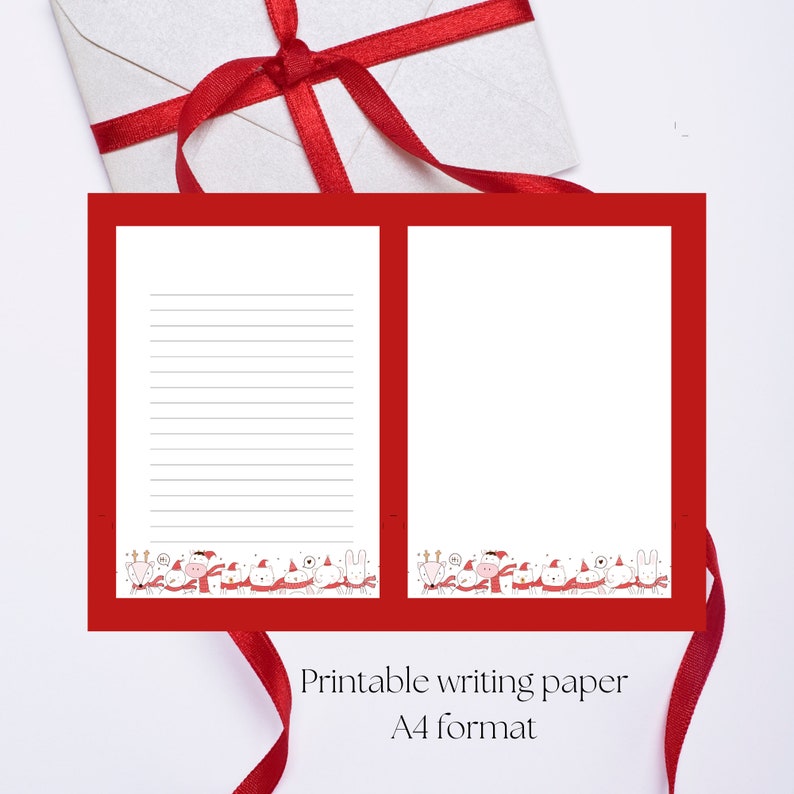 Christmas Printable Writing Paper Letter Writing Paper Lined - Etsy