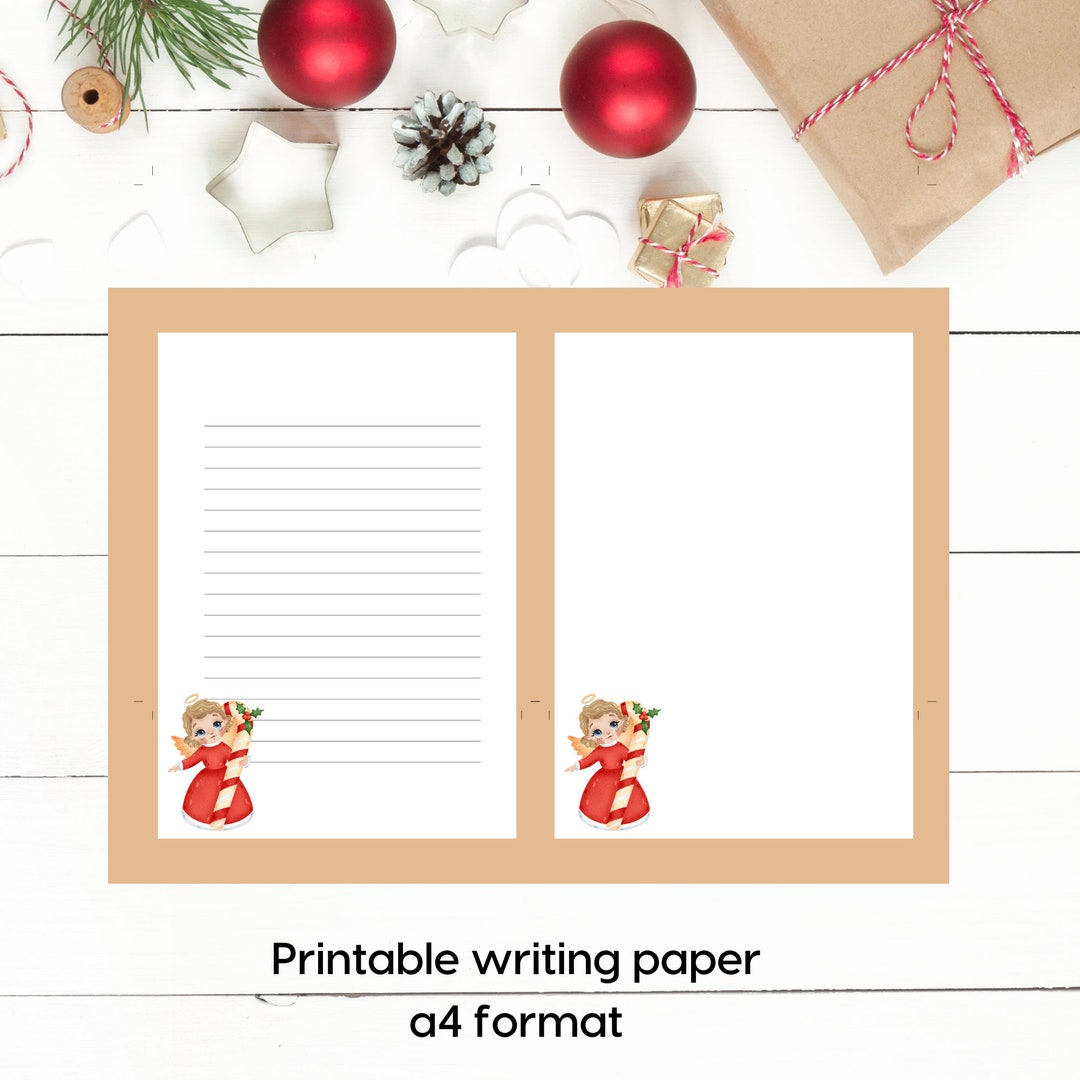 Christmas Printable Writing Paper Letter Writing Paper Lined and Plain ...