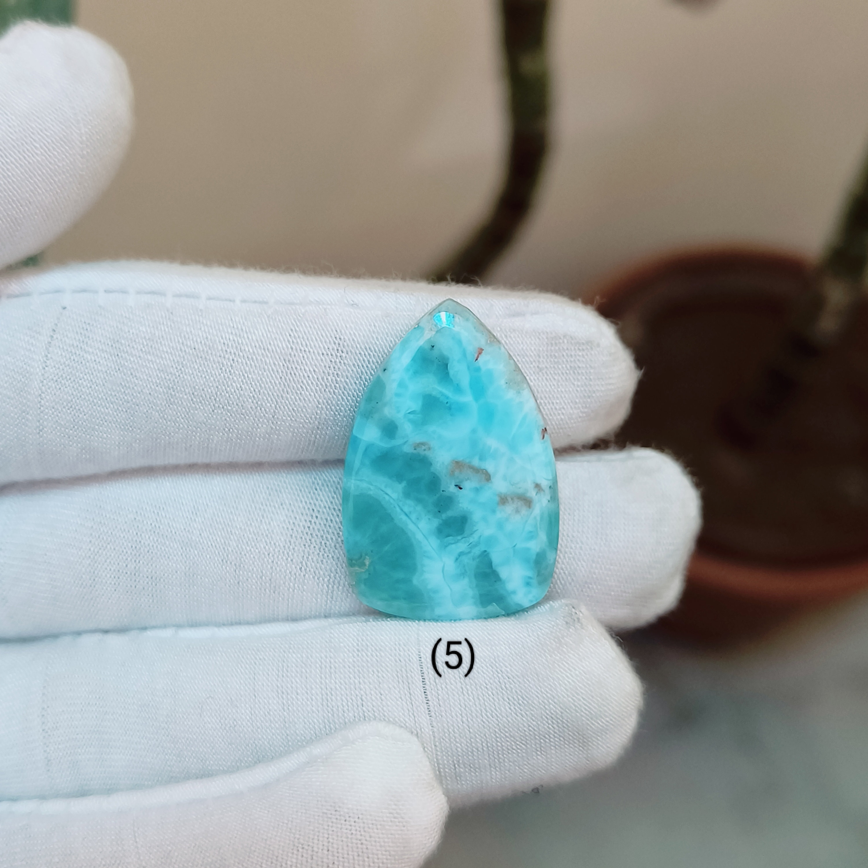 Larimar Cabochon Natural Blue Larimar Gemstone AAA Quality Larimar Stone Flat Black Larimar ...