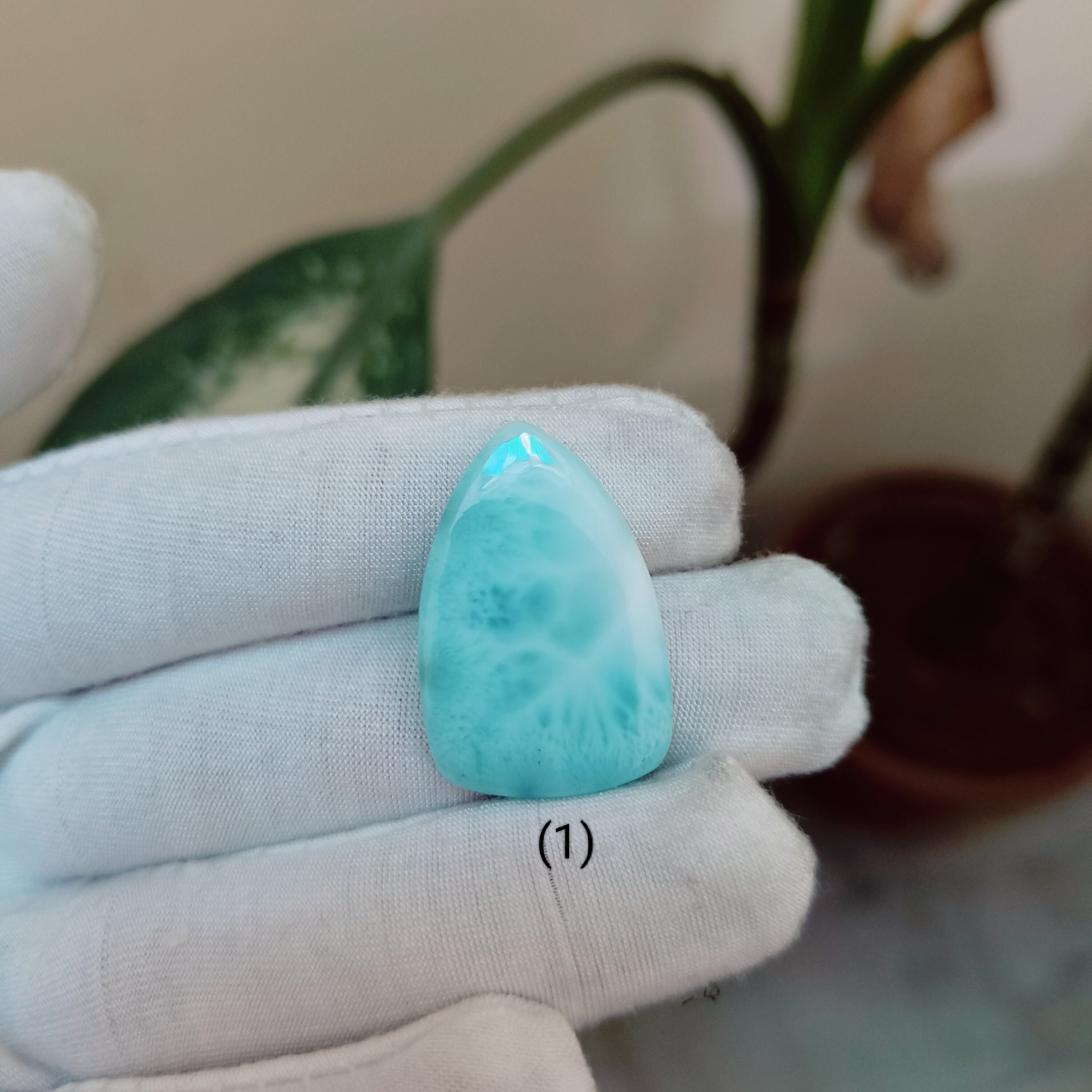 Larimar Cabochon Natural Blue Larimar Gemstone AAA Quality Larimar Stone Flat Black Larimar ...
