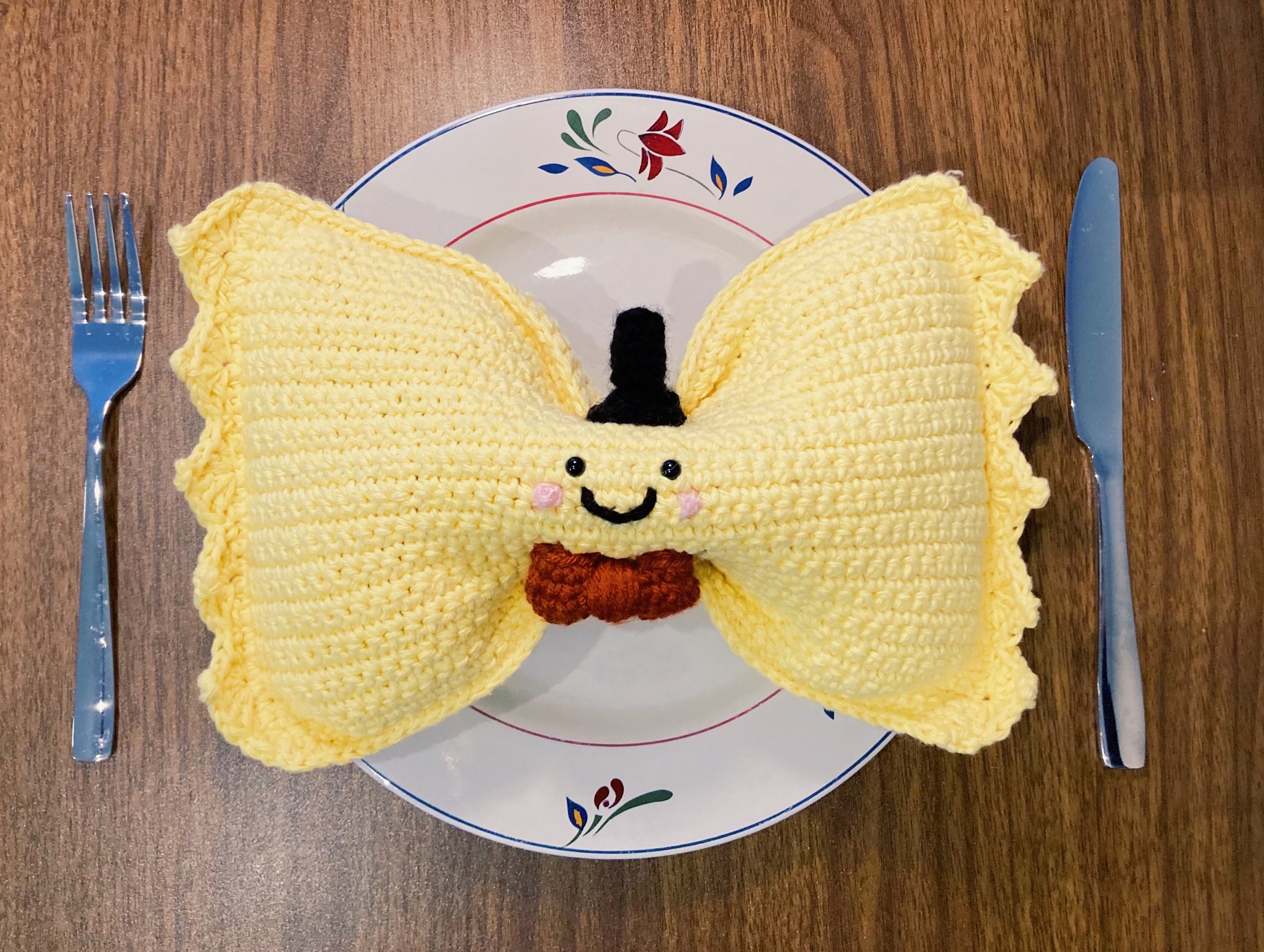 Fancy Farfalle Crochet Pattern Beginner Cute Bowtie Pasta Plush - Etsy